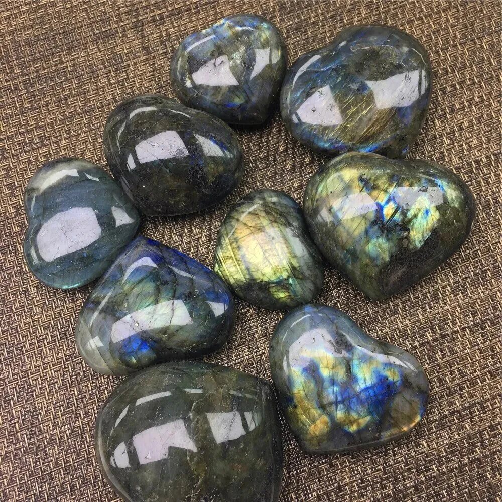 Хрустальный камень сердце Лабрадорит АierCrystal 5-6cm random 1pc