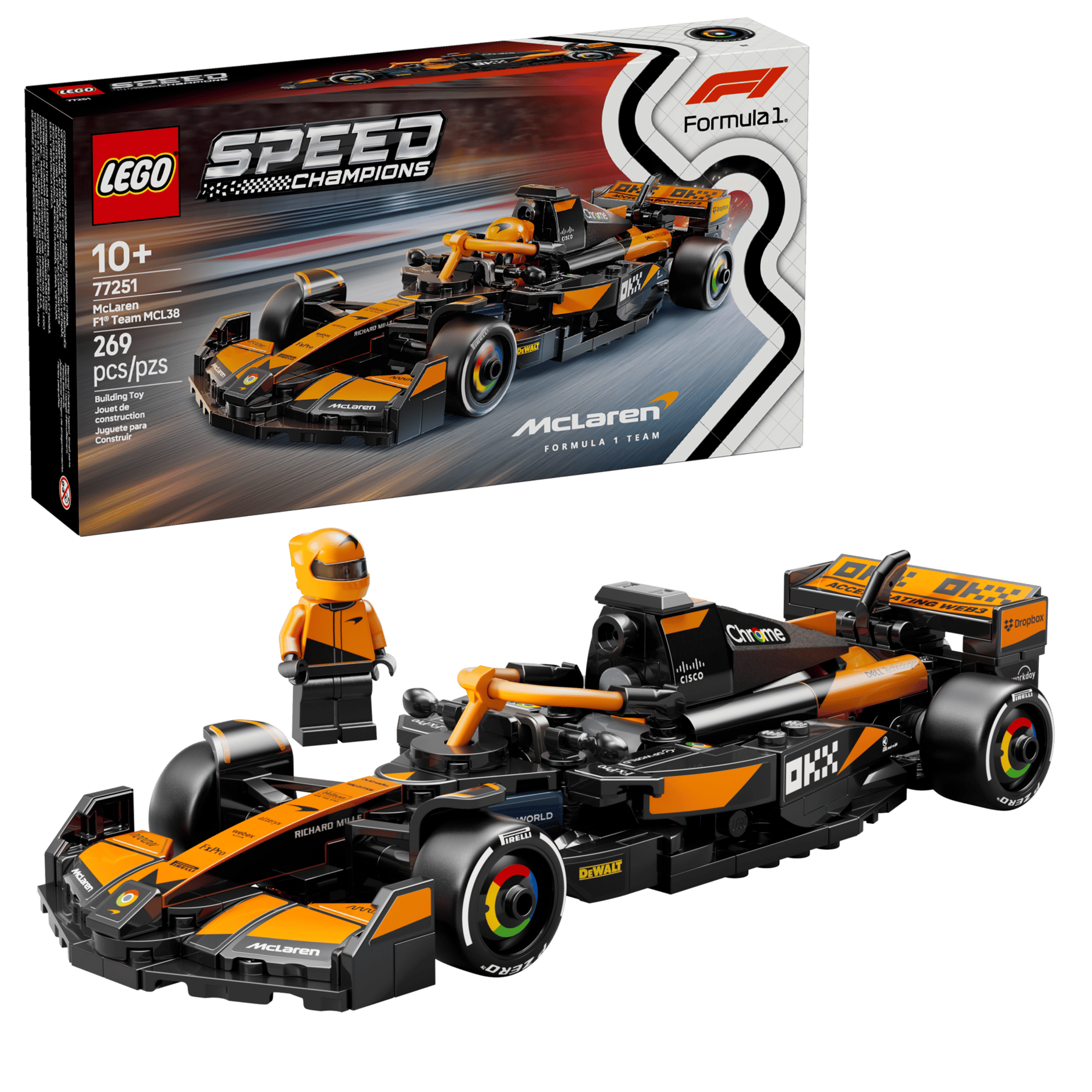 Конструктор LEGO Speed Champions 77251 Команда McLaren F1® MCL38, 269 дет.