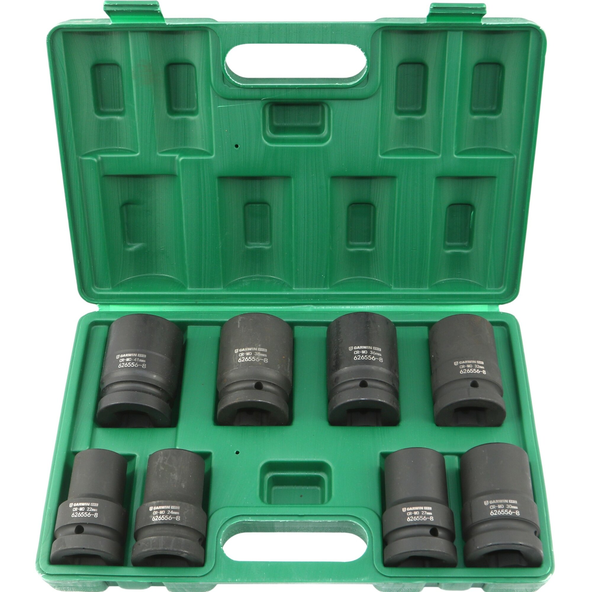 GARWIN PRO 626556-8 Набор ударных головок 1", 80 мм, 8 пр. 22-41 мм