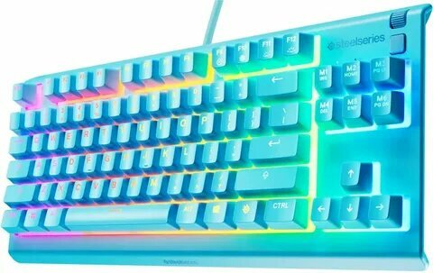 Клавиатура Steelseries Apex 3 tkl Aqua, ( 64933). английская клавиатура