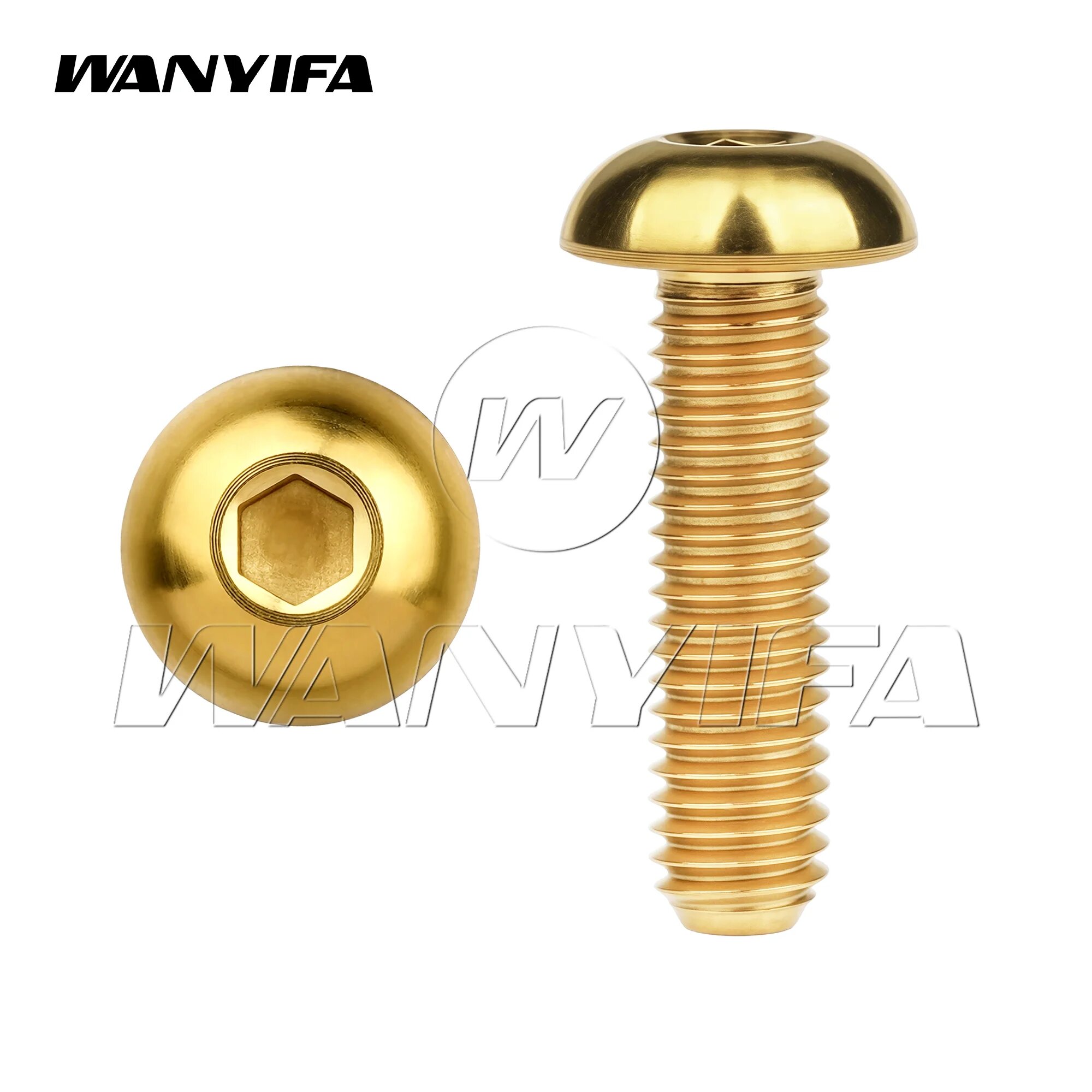 Wanyifa Титановые болты M3/M4/M5x6 8-30 мм Gold, M5x10mm