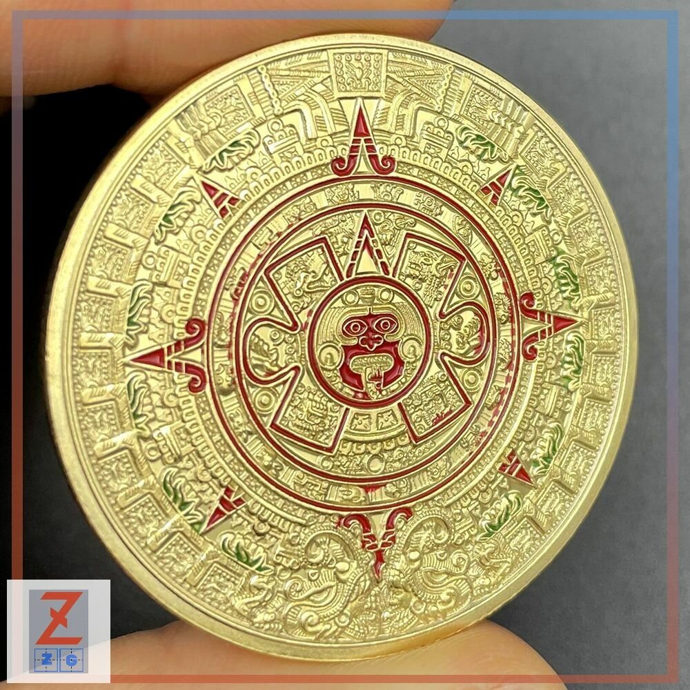 Коллекционная монета Aztec Gold Calendar / Календарь Ацтеков