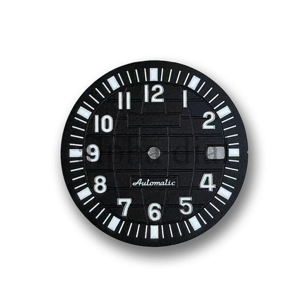 32 мм Lume Mod, серебряный корпус, детали без логотипа, граната, текстура, арабский циферблат, подходит для Seiko PP Aquanaut NH35, автоматический механизм