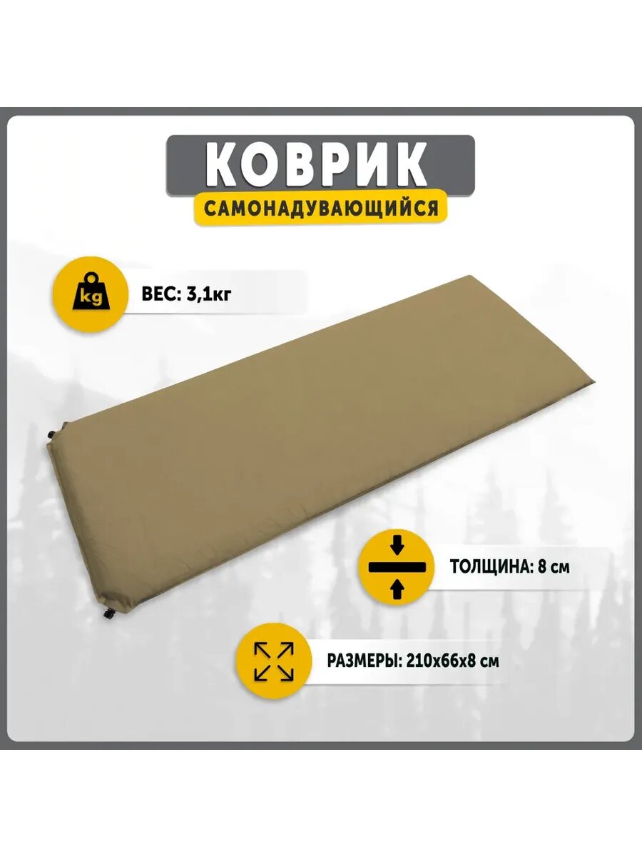 Коврик туристический GIGA MAT, 210x66x8см