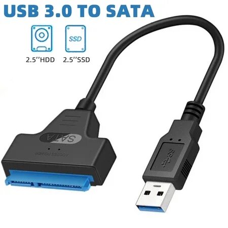 Кабель-адаптер USB 3.0 К SATA, 6 Гбит/с, Поддержка Внешнего 2,5-дюймового Жесткого Диска SSD, 22-контактное Соединение SATA III