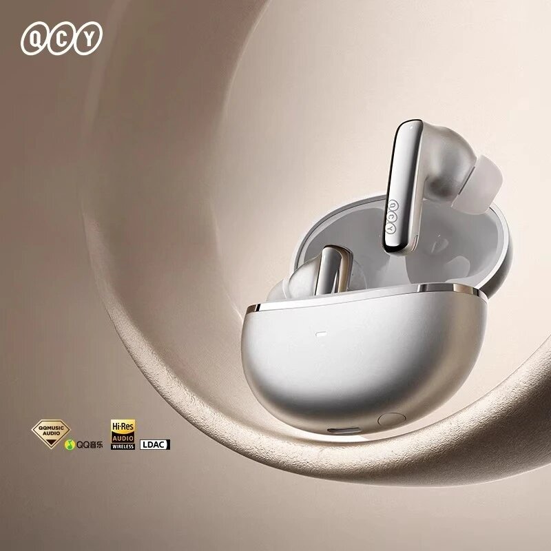Наушники QCY N70, шумоподавление, ИИ перевод, HiFi для Apple, Titanium Gold