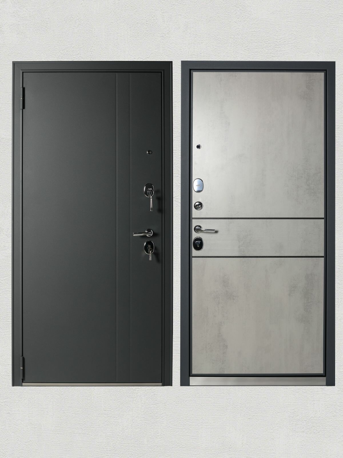 Дверь входная металлическая KVARTA TE для квартиры бетон серый 2050/860 правая