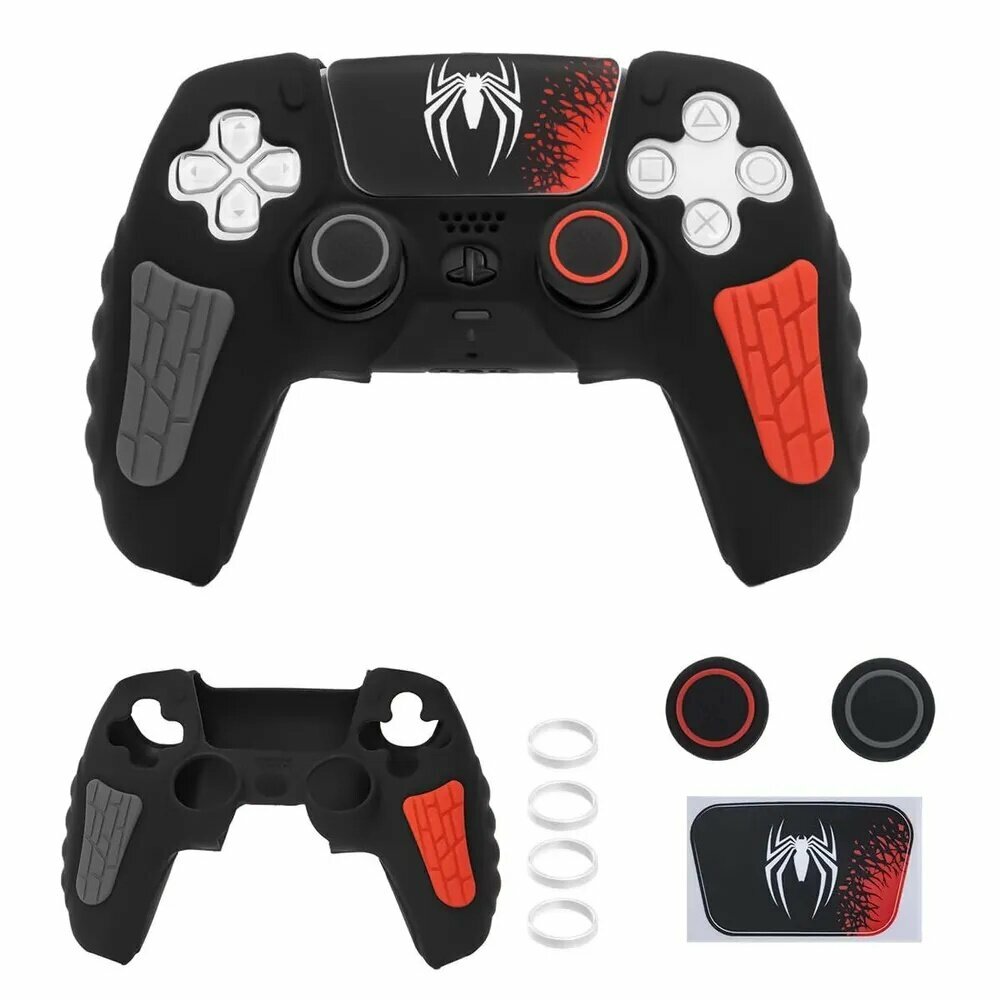 Чехол Для Джойстика Ps5 с Колпачками Для Захвата Большим Пальцем + Сенсорная Панель Наклейки