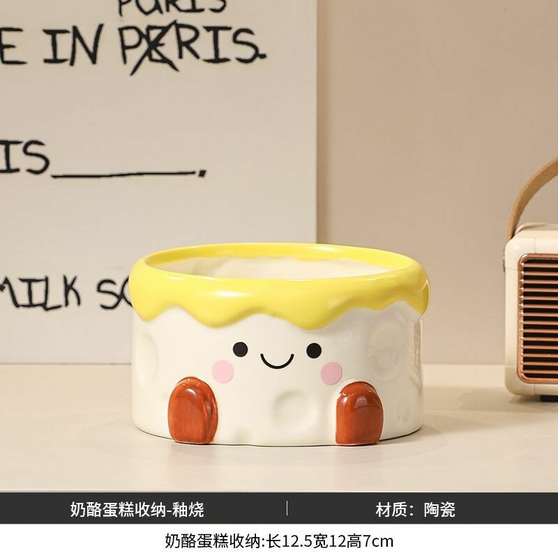 Ключница в форме чизкейка для прихожей, керамический декоративный элемент, милый и креативный элемент декора для рабочего стола.