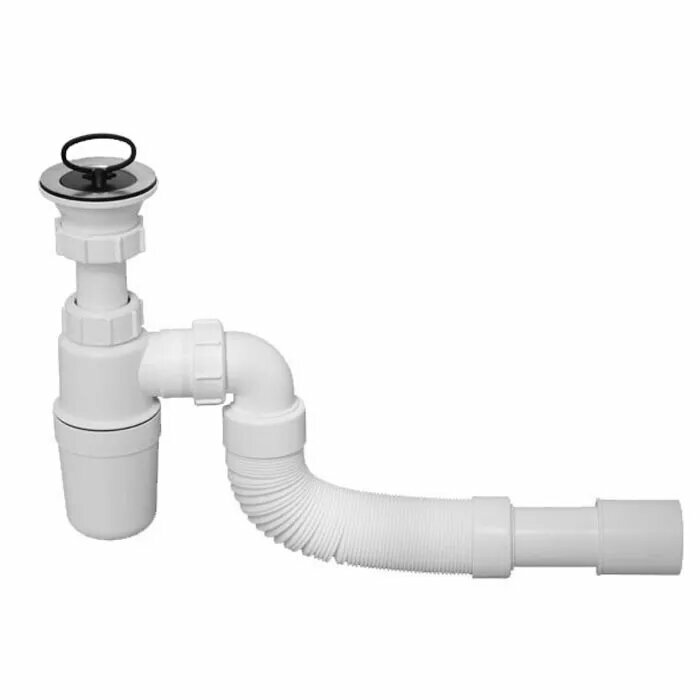 Сифон бутылочный с выпуском и гофрой (L300-500мм) (1 1/2"x32мм) McAlpine MRSK9