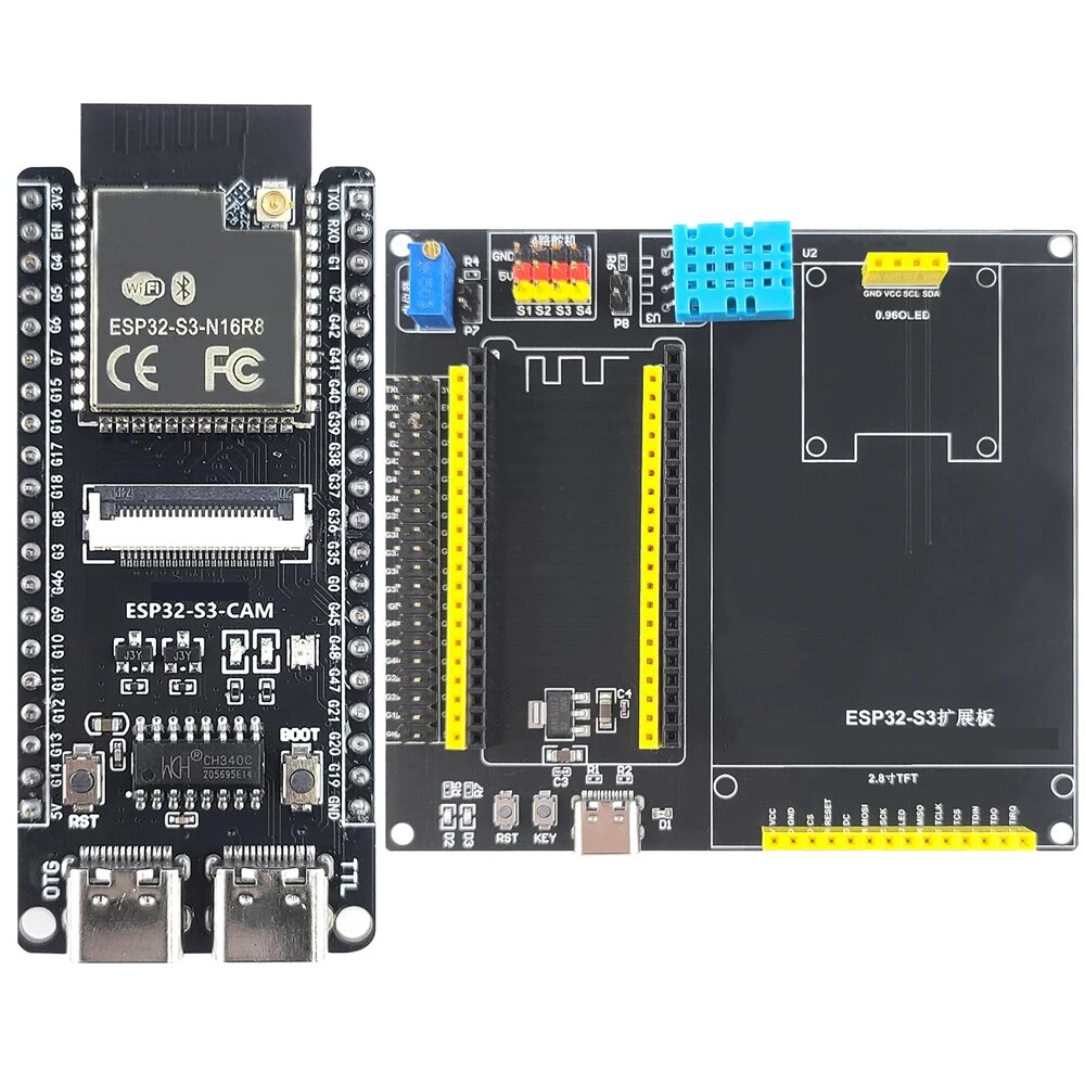 ESP32 S3-CAM с дисплеем, Цвет: S3 with Adapter