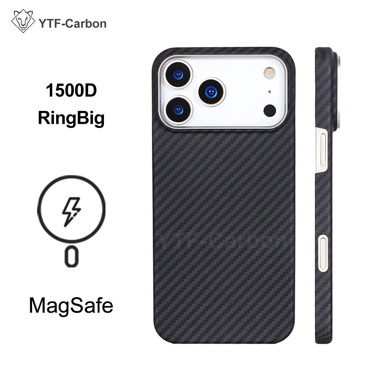 Черный чехол YTF 1500D RingBig для iPhone 17 Pro