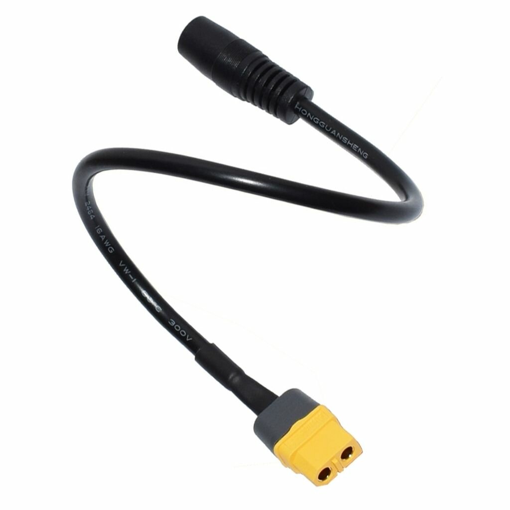 Переходник силового кабеля XT60 на DC8 мм, медный шнур высокой проводимости 14AWG для солнечных панелей и генераторов