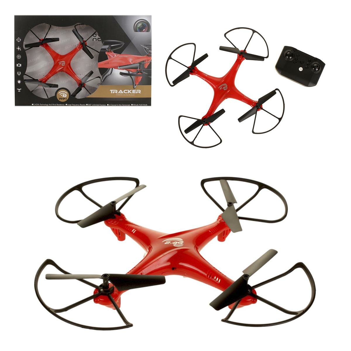 Квадрокоптер на радиоуправлении «TRACKER», 2.4GHz, 6 каналов, удержание высоты, 48.3 см, 2 цвета