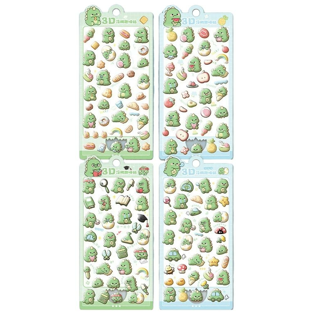 Рельефные наклейки, 4 листа объемных наклеек, детские мультяшные наклейки, милые наклейки с животными для чехлов для телефонов, блокнотов и скрапбуков.