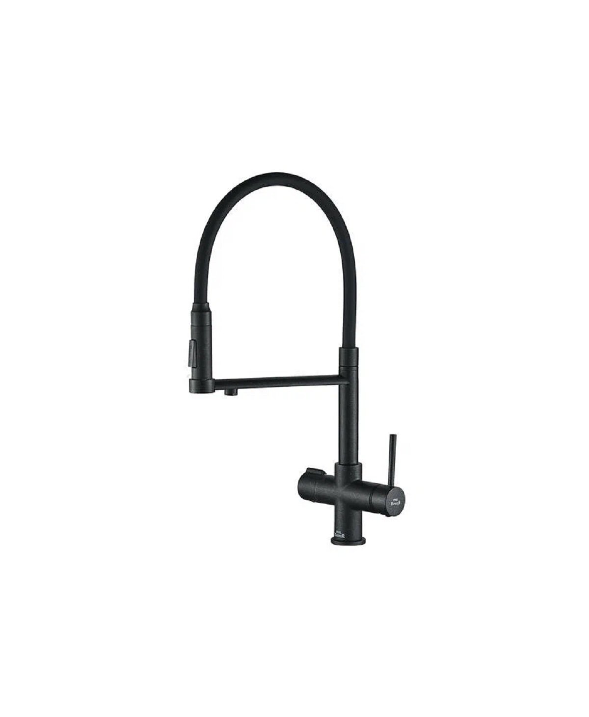 Смеситель под фильтр ZorG Steel Hammer SH 2003 BLACK черный гранит, гибкий излив, струя-душ