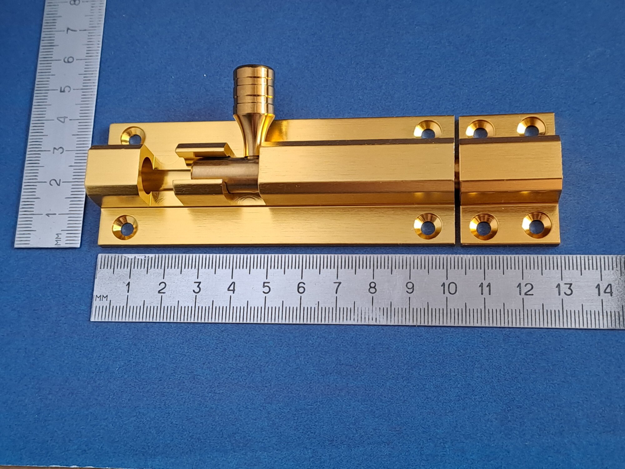 Шпингалет 105*40 мм цвет "матовая латунь"