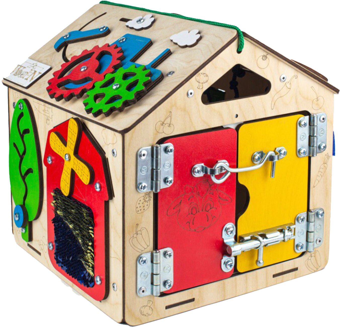 Бизиборд бизидомик со светом Деревянный дом. Ферма