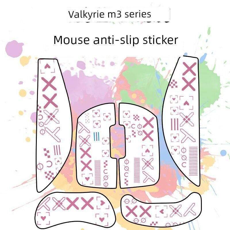 Valkyrie M3/M3Pro мышь анти-скольжение наклейка - Розовый принтованный коллекционный узор, ромбовидный, ультратонкий,