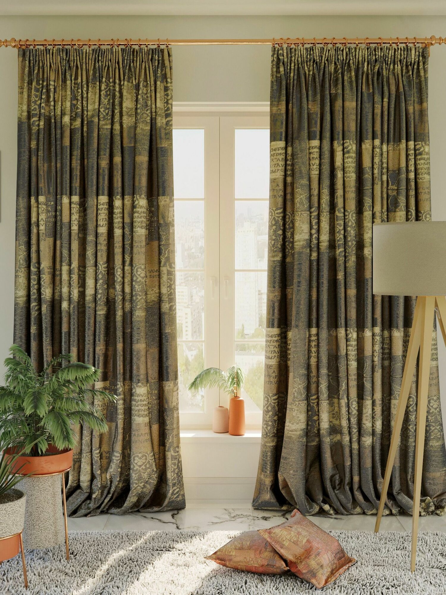 Шторы портьерные на отрез метражом от 1 метра, высота отреза 280 см