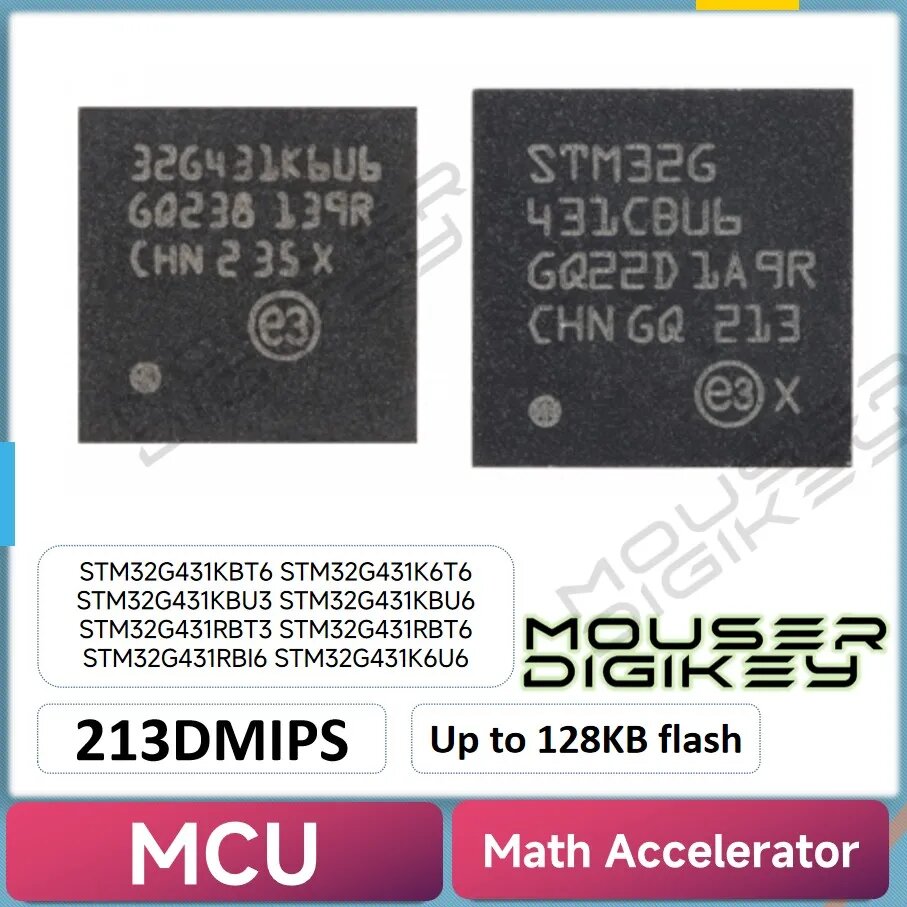 STM32G431 микроконтроллеры (5/10 шт.) STM32G431KBU3, 10pcs