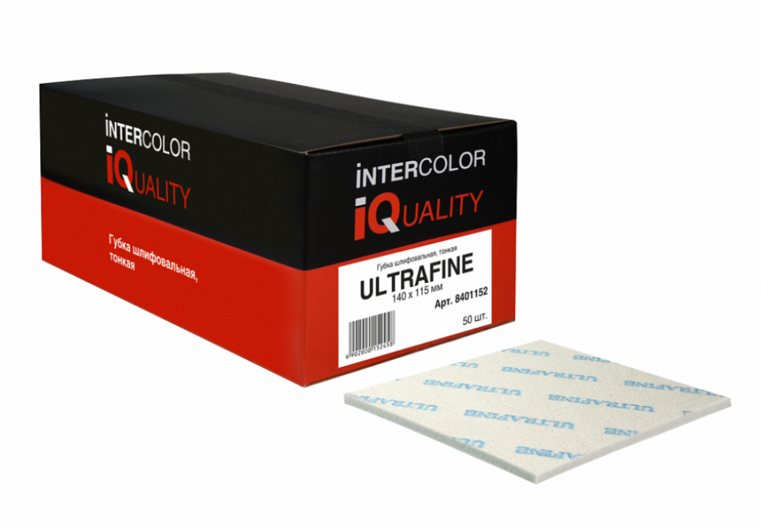 Губка абразивная шлифовальная двусторонняя 140х115 мм IQ Ultrafine (50 шт)