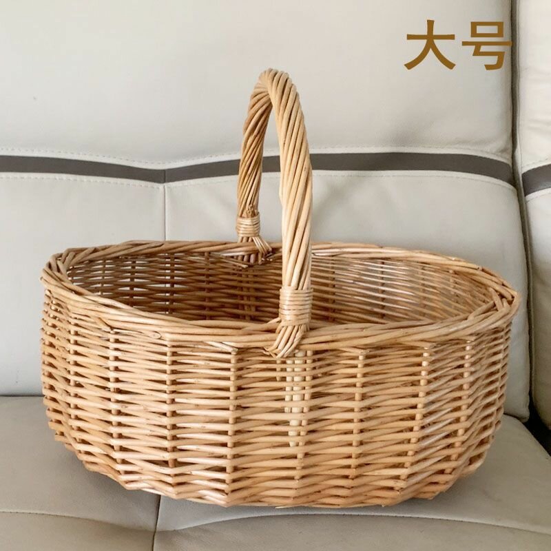 Плетеная корзина для фруктов, корзина для пикника, маленькая корзина, популярная бамбуковая корзина, плетеная сумка, дорожная корзина для пикника из ротанга.