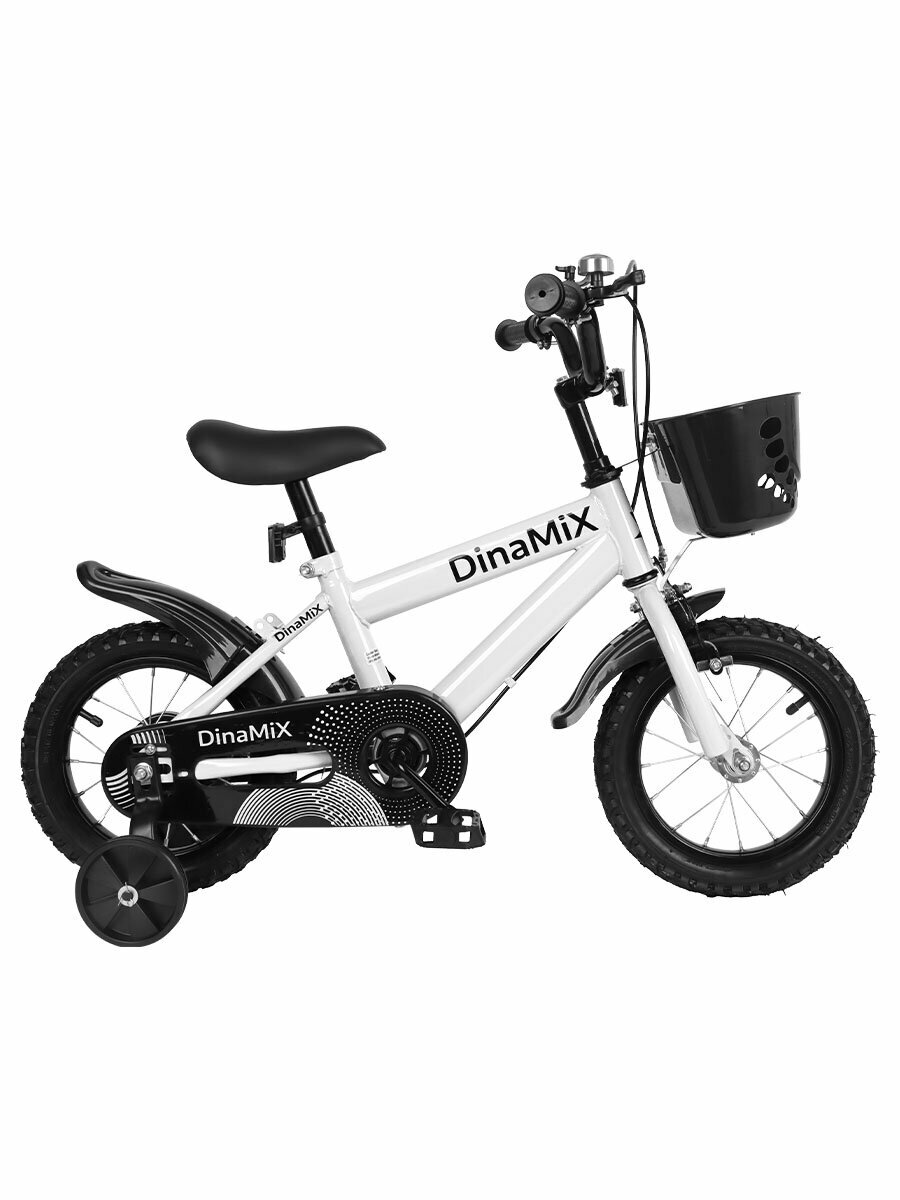 Велосипед детский двухколёсный + тренировочные колеса. Колёса 14 дюймов, белый цвет (арт. ВЛ-2635)