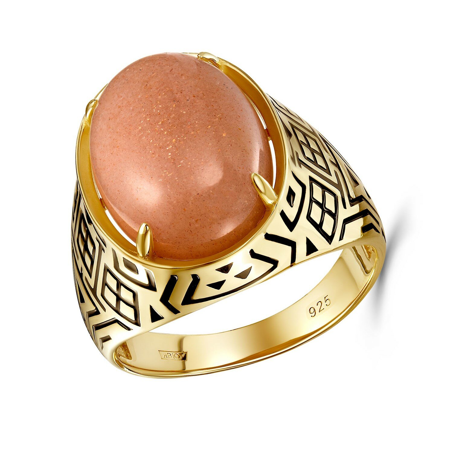 Печатка, серебро, 925 проба, эмаль, гeлиoлит