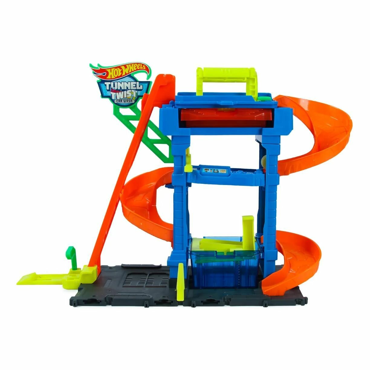 Автомойка Hot Wheels Безумные виражи многоуровневый гибкий HTN80