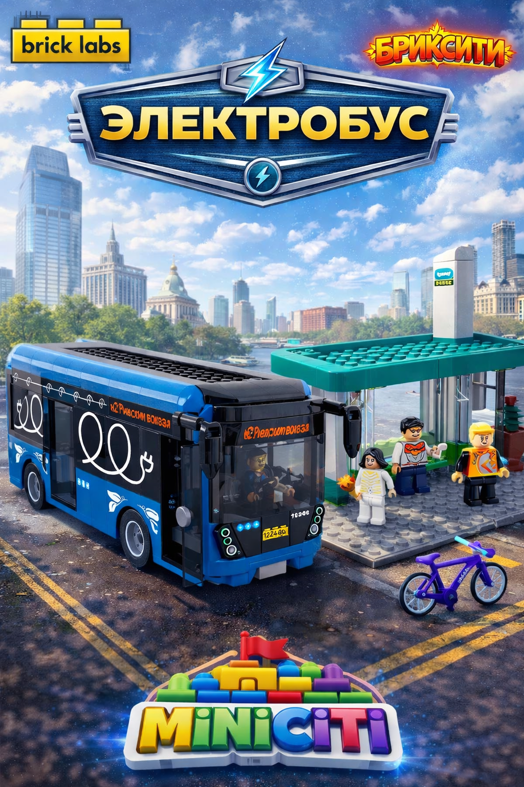 Конструктор Brick Labs Бриксити AB-1302 Конструктор Электробус