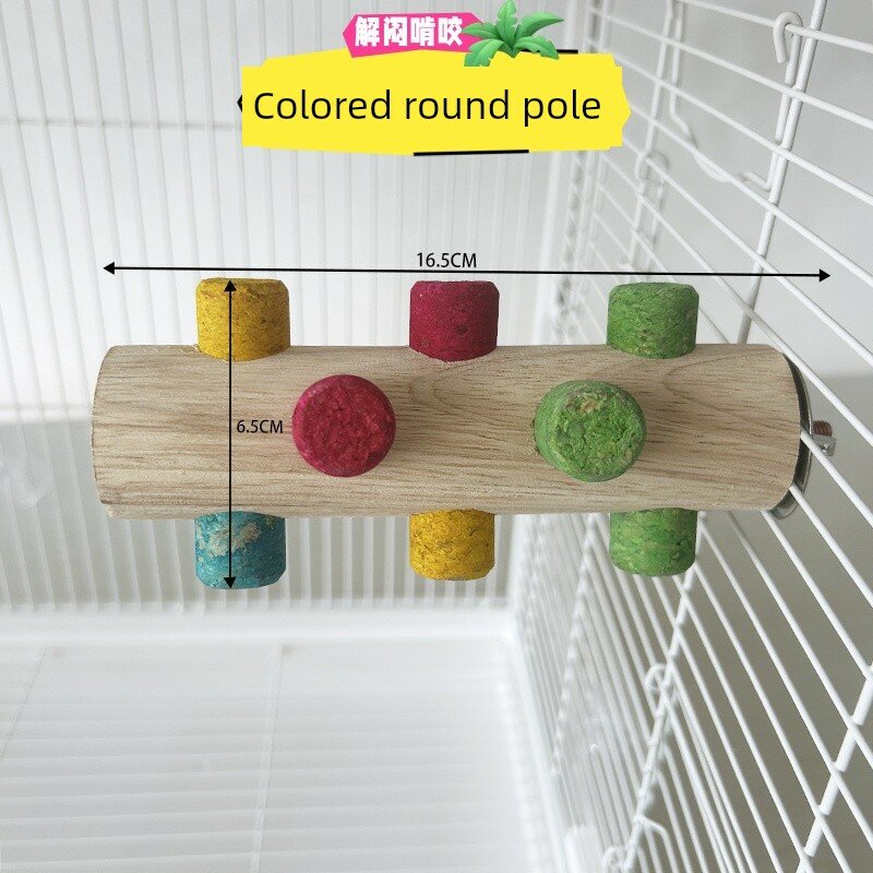 Круглые деревянные палочки для попугаев, цветные, стержень для кормушки, безопасные
