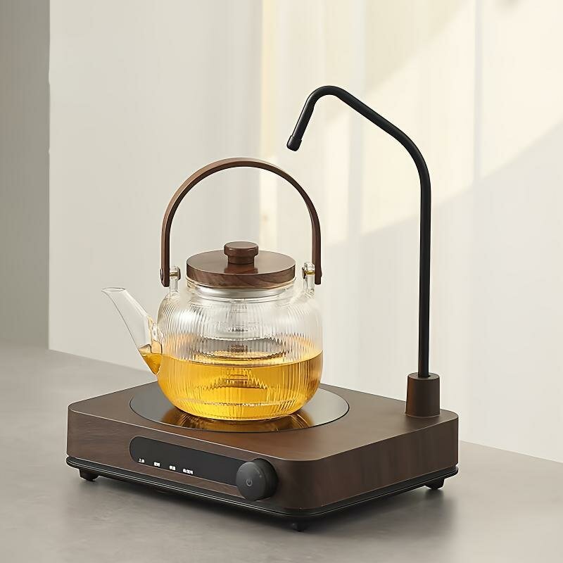 Электрическая керамическая чайная плита с автоматической подачей воды, бытовой стеклянный чайник, чайник для заваривания чая, чайный сервиз.