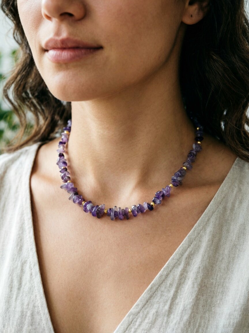 Чокер ENJOY Украшения из камней, аметист