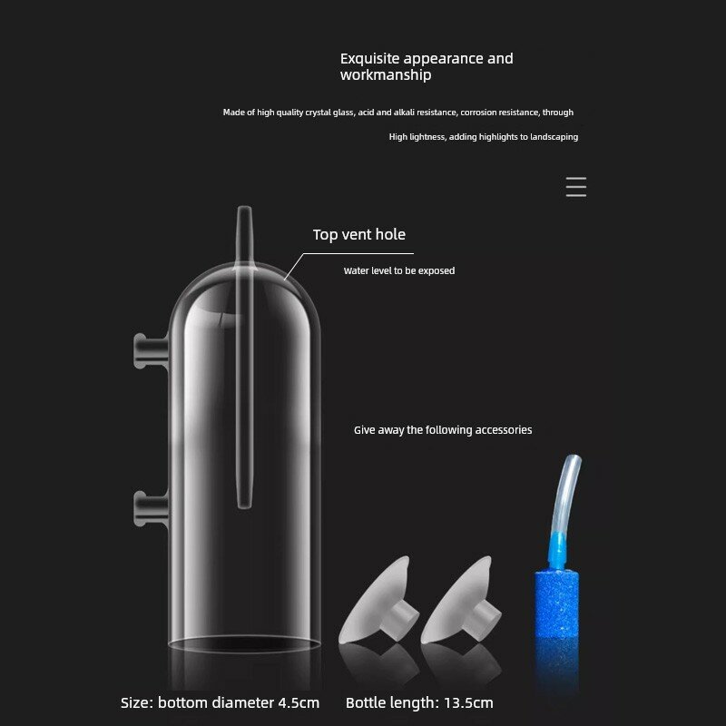 Кристаллический стеклянный аэратор с воздушным камнем для аквариума, водонепроницаемый, система аэрации для водных