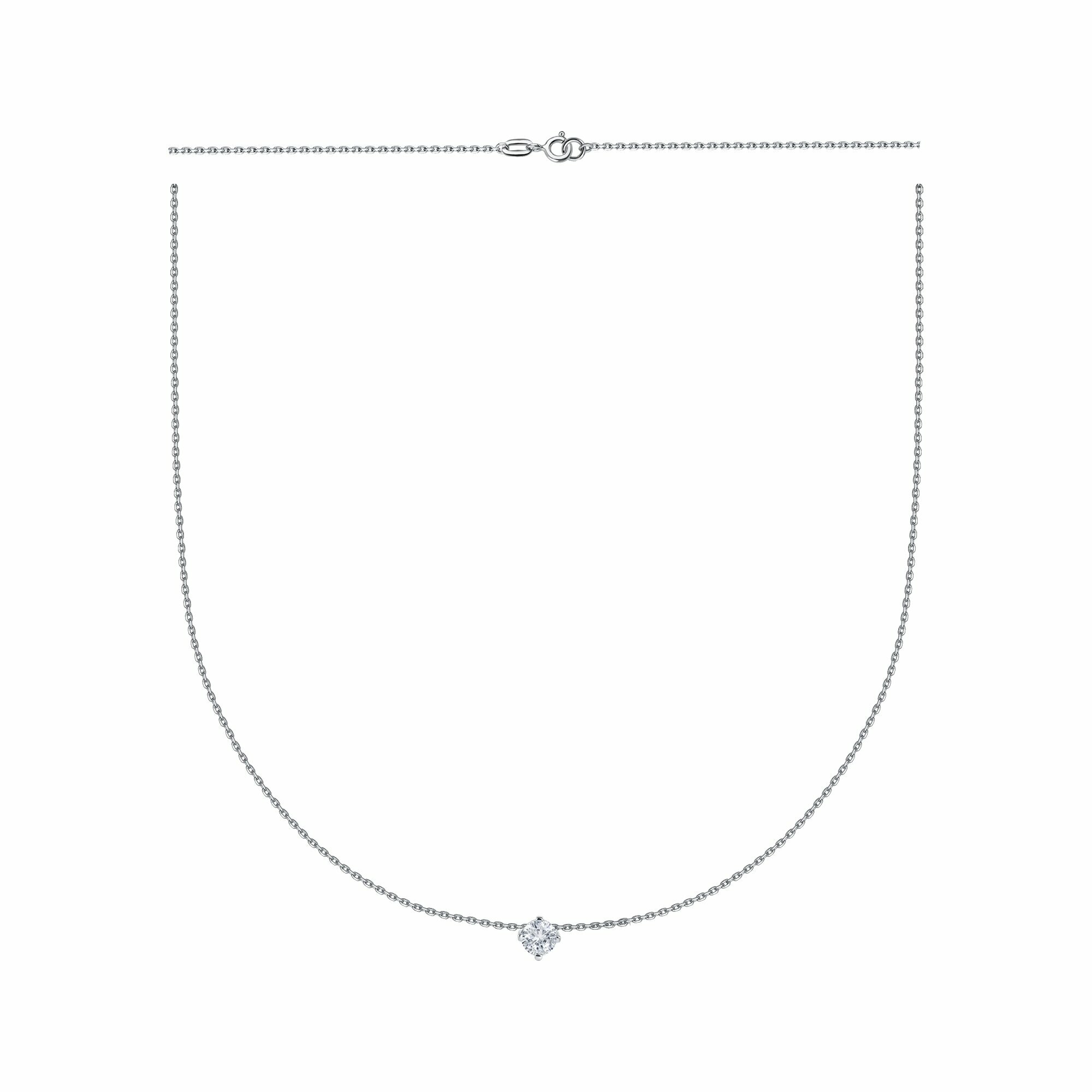 Колье, серебро, 925 проба, родирование, фианит