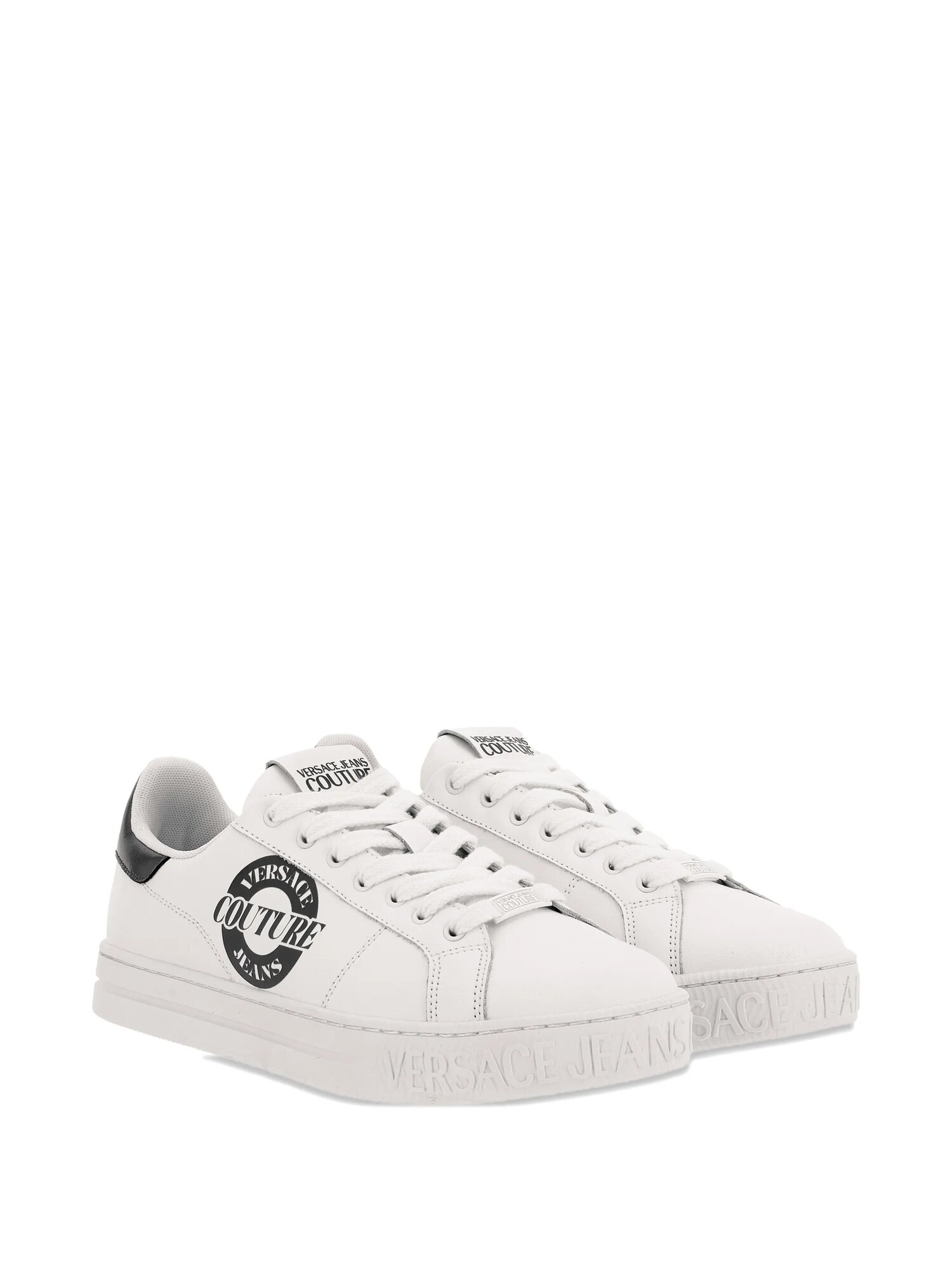 Кроссовки Versace Jeans Couture Logo-print sneakers, размер 39, бежевый/белый — фото 1