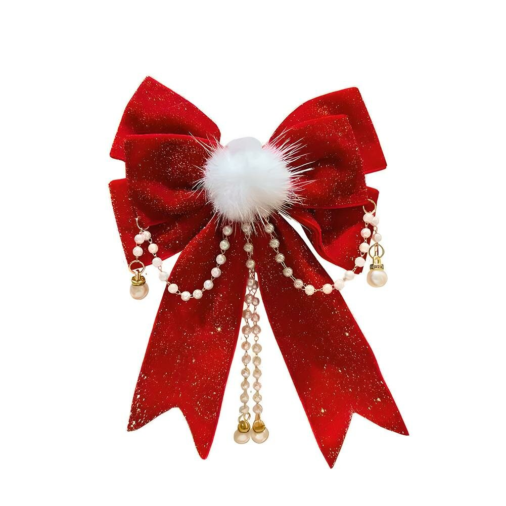 Заколка для волос в виде бантика из красного бархата, красные блестящие бантики для волос с плюшевой подкладкой для девочек и женщин, стильный бантик для волос, дизайн бантиков.