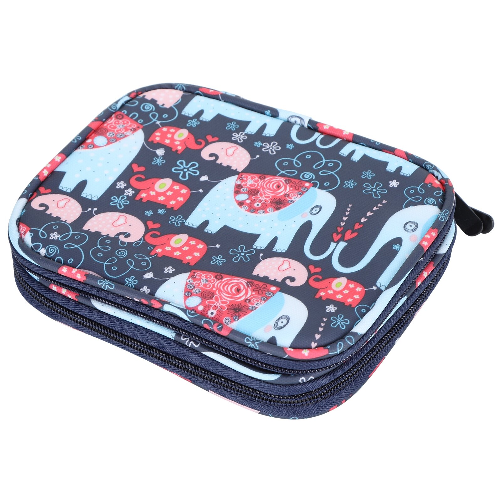 Сумка для вязания крючком, двухсторонняя молния, ручная работа, ткань Оксфорд, органайзер для вязания (пустая сумка со слоном)