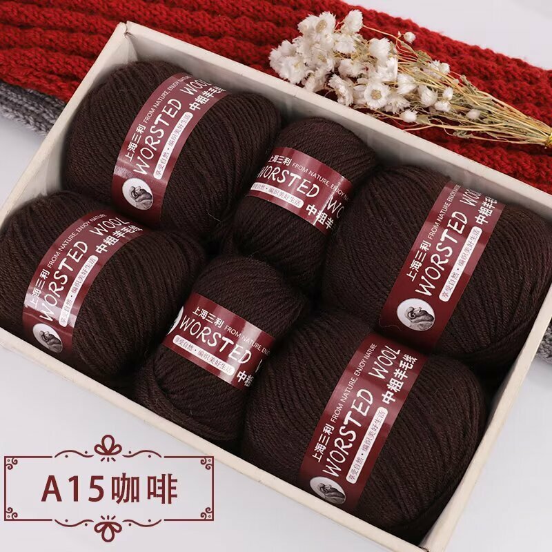 0.5kg Набор из 290 г шерстяной пряжи для ручного вязания, классическая пряжа средней толщины для изготовления шапок, шарфов, свитеров и пальто своими руками.