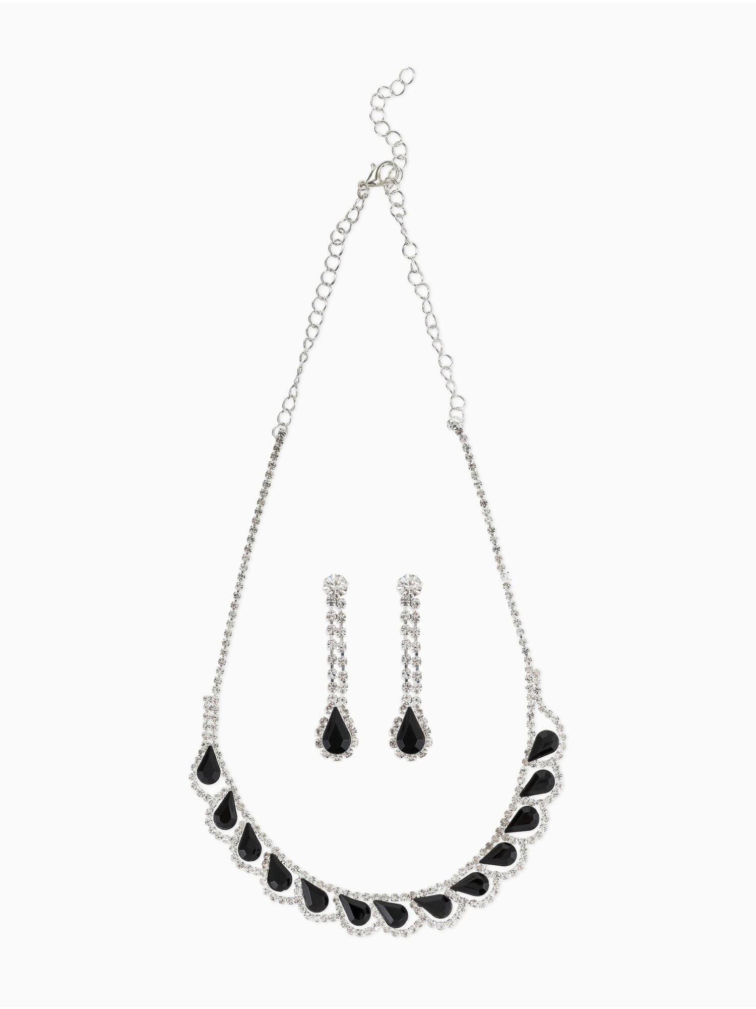 Комплект бижутерии: серьги, колье, стекло