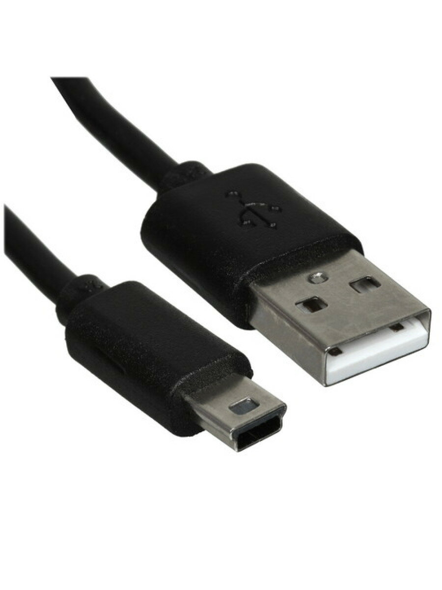 Кабель круглый Aceline mini USB - USB 2.0 Type-A черный 1 м