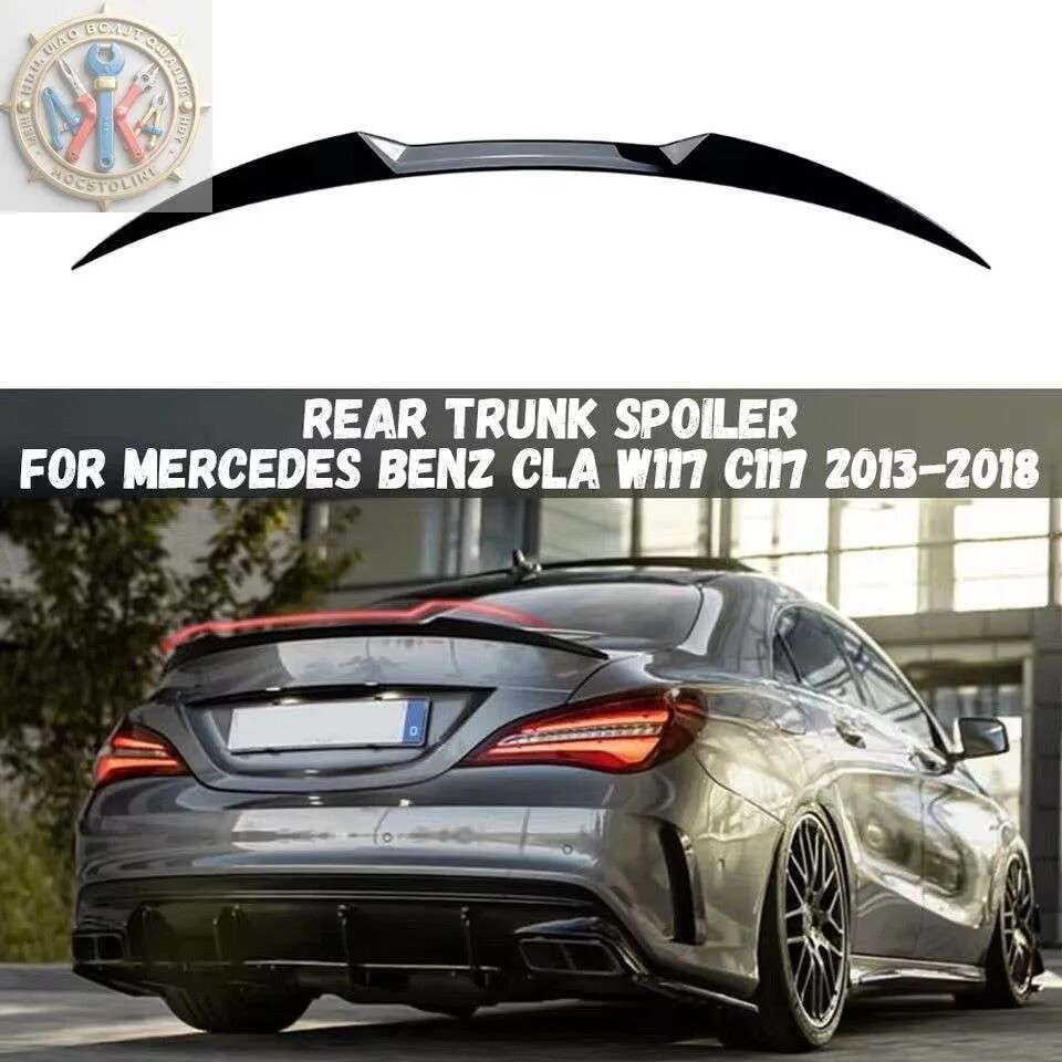 Спойлер для Mercedes Benz CLA W117 C117 2013-2018, черный ABS пластик, 1 шт.