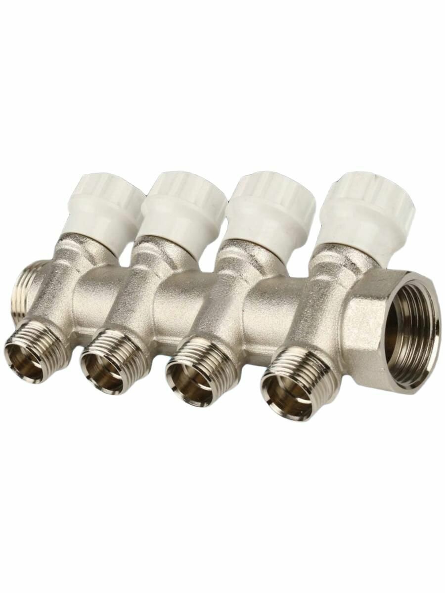 Коллектор резьбовой с вентилями AQUALINK 3/4"х3/4"x1/2"x4