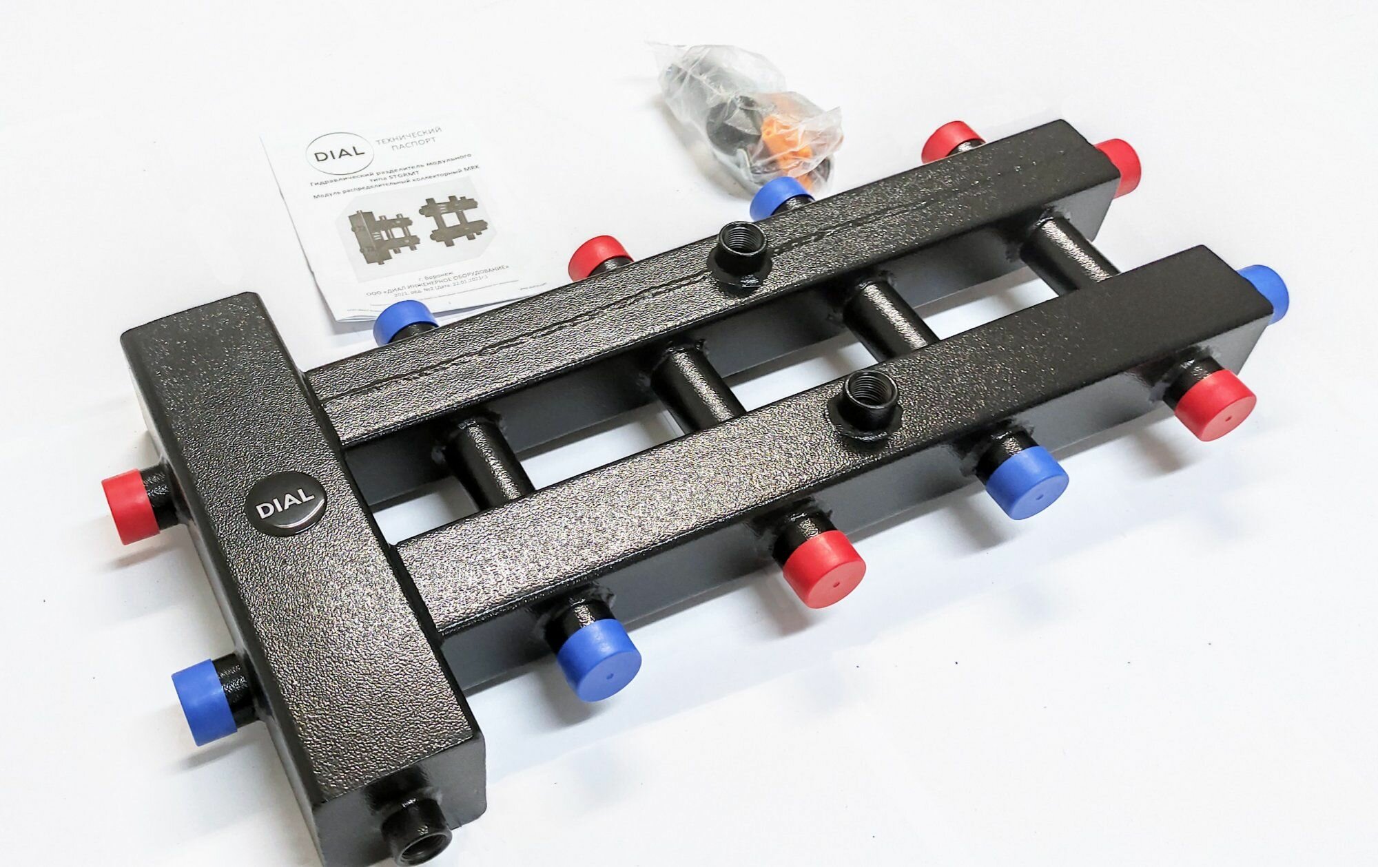 Гидравлический разделитель модульного типа DIAL STEEL GRM 5х60, 60 квт, гидрострелка 5 контуров для систем отопления частного дома, сталь