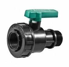 Кран шаровый полиэтиленовый разъемный наружная 3/4" х внутренняя 3/4"