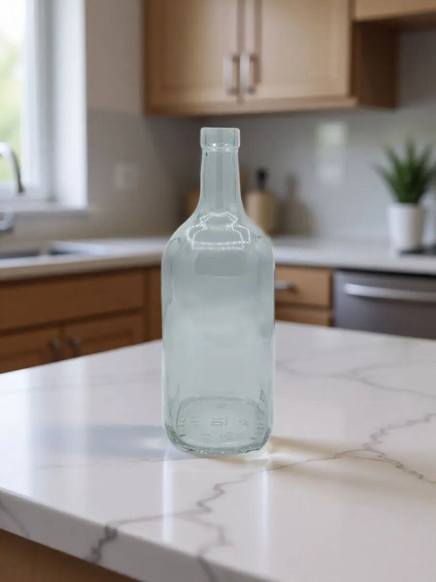 Бутылка прозрачная стеклянная 0,5 л Фридом с пробкой в комплекте