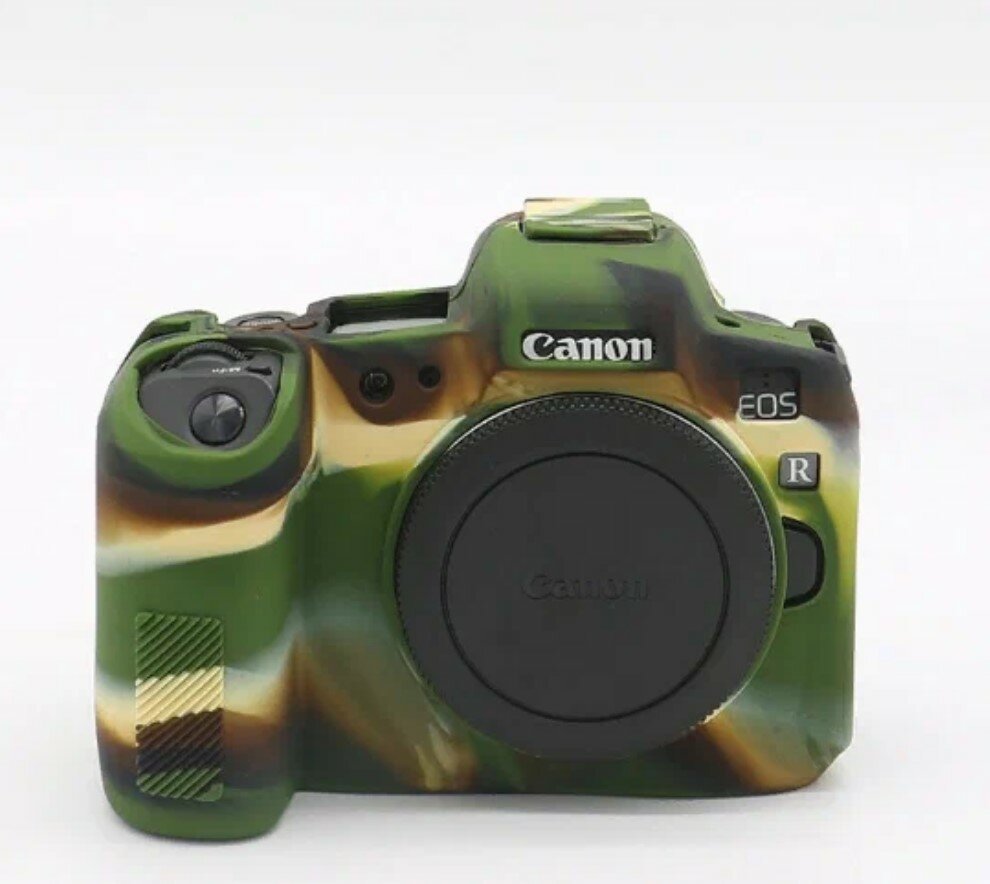 Силиконовый противоударный чехол MyPads для фотоаппарата Canon EOS R хаки