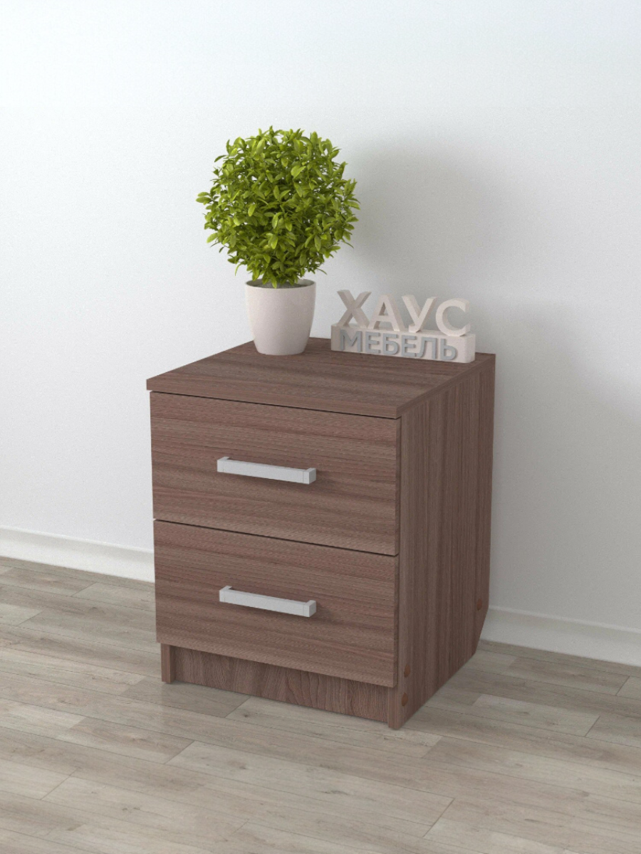 Тумба прикроватная №3, 40х40х50 см, с ящиками - ясень темный