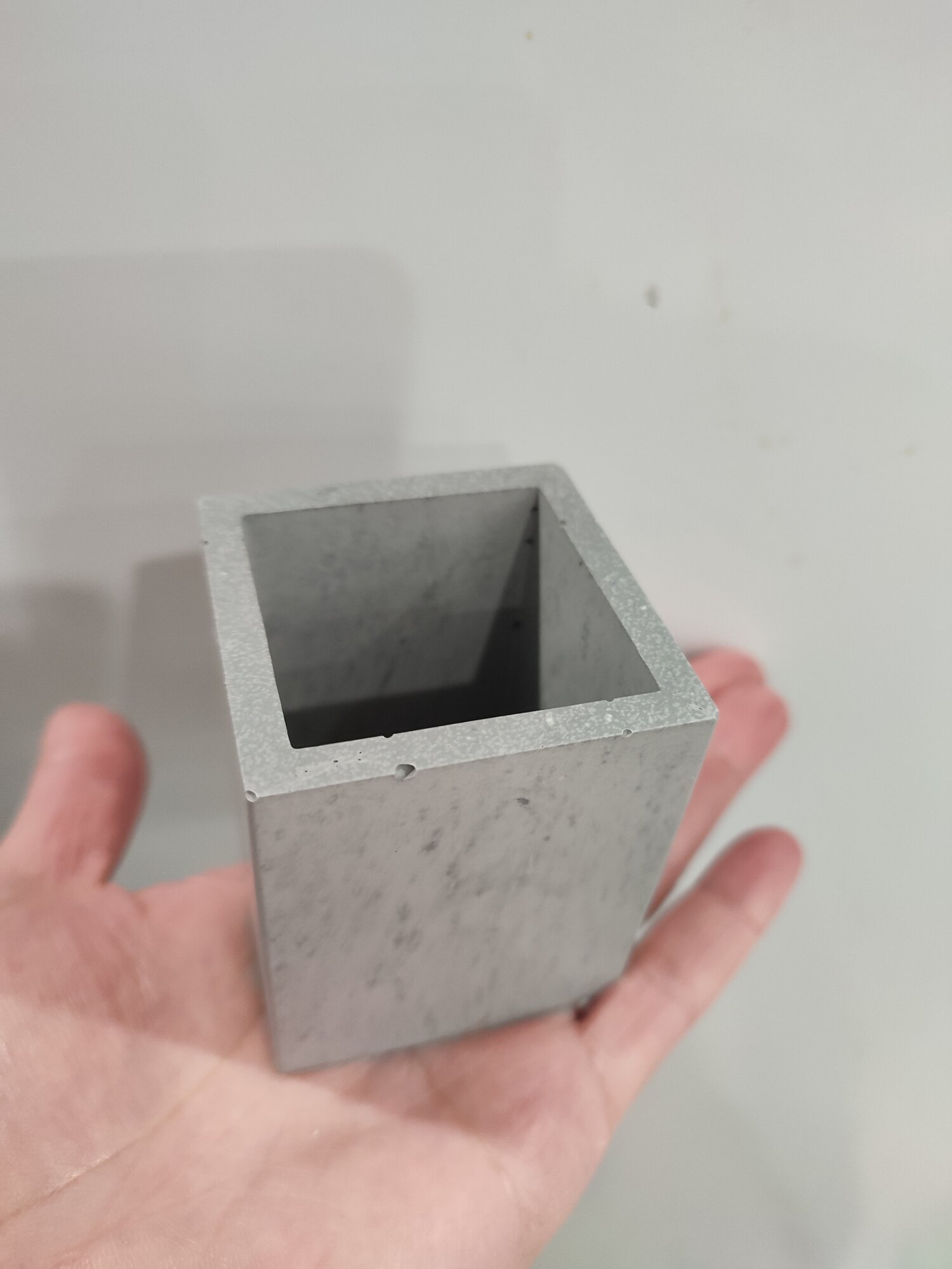 Подсвечник для заливки свечей из гипса квадратный , гипсовое кашпо, стакан для заливки свечей